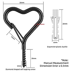 sovunis 8 Pack Q-Hanger, Screw Hooks for Hanging Outdoor Lights, Q Hanger Hooks with Safety Buckle, Windproof Screw Hooks for Hanging Plants Christmas Lights, Cup Eye Hooks [Heart Shape]