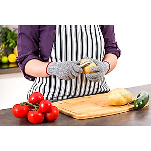 HereToGear Cut Resistant Gloves - 2 PAIRS Medium - Food Grade, Level 5 Protection - Used for Kitchen Work, Wood Carving or Sanding