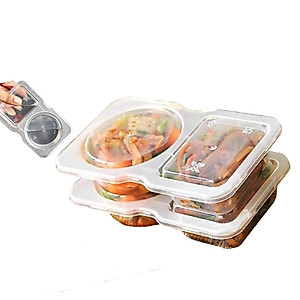 Generic Double Compartment Condiment Container,2 Compartment Snack Containers,Sauce Containers for Condiments Or Dips with Lids for to-go Sauce, Sampling, Travel Snack (20pcs)