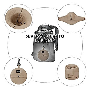 Durio Waterproof Bucket Hat for Women UPF 50+ Sun Hat UV Protection Packable Rain Hats for Women Lightweight Hiking Hat Khaki One Size