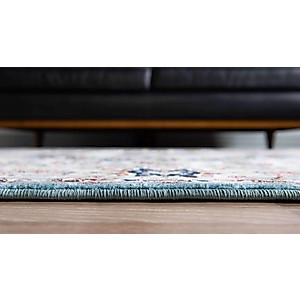 Unique Loom Narenj Collection Area Rug - Adams (10' x 13' 1" Rectangle Blue/Burgundy)