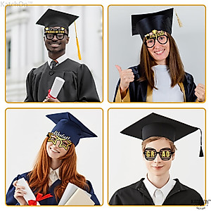 KatchOn, Black and Gold Graduation Glasses 2024 - Pack of 20 | Graduation Photo Booth Props for Gold Graduation Decorations Class of 2024 | Graduation Party Favors, Graduation Glasses Class of 2024