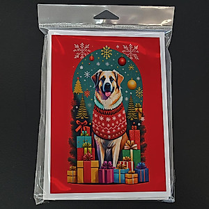 Caroline's Treasures DAC3029GCA7P Anatolian Shepherd Dog Holiday Christmas Greeting Cards Pack of 8 Blank Cards with Envelopes Whimsical A7 Size 5x7 Blank Note Cards