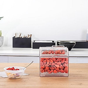 Restaurantware Met Lux 1.6 Gallon Food Storage Container, 1 Airtight Treat Box - With Scoop, Holds Up To 25 Cups, Clear Plastic Cereal Container With Lid, For Kitchen Or Pantry Organization