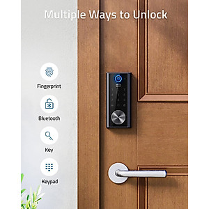 eufy Security E130 Smart Lock Touch, Fingerprint Keyless Entry Door Lock, Bluetooth Electronic Deadbolt, Touchscreen Keypad, IP65 Weatherproofing, Compatible with Wi-Fi Bridge (Sold Separately)