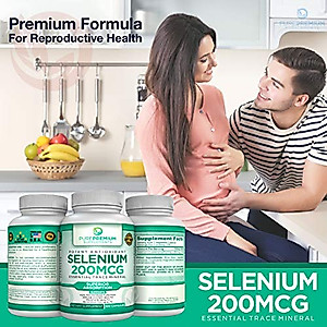 PurePremium Selenium Supplement (Selenomethionine) 100 Once Daily Selenium 200mcg Caps. Supports Immune System, Prostate and Reproductive Function - Essential Trace Mineral - Selenium 200 mcg