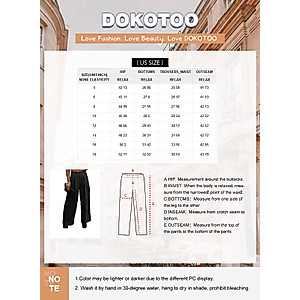 Dokotoo Cargo Pants Women High Waisted Baggy Business Casual Work Petite Pants Wide Leg Dress Pants 4 Pockets Trouser Khaki Plaid Loose 2024 Fall Fashion Clothing