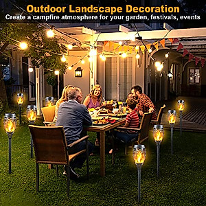Awethone 16 Pack Solar Lights Outdoor, 12 LED Mini Solar Torch Light with Flickering Flame, Waterproof Christmas Decorative Landscape Lighting Torches for Garden Yard, Auto On/Off Dusk to Dawn