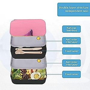 Pink Sand Beach Adult Lunch Box, Bento Box, With Cutlery Set Of 3, 2 Compartments, Rectangular, Lunch Box For Adults