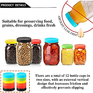 Tixill 20 Pcs Plastic Mason Jar Lids 10 Regular Mouth 2.87 * 0.79 Inch & 10 Wide Mouth 3.31 * 0.79 Inch Bottle Storage Caps Sealing Cap with Silicone Sealing Ring for Canning Jars