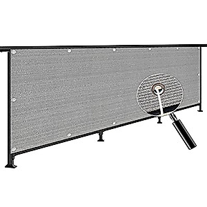 ALBN Balcony Privacy Screen Fence Weatherproof for Outdoor Backyard Patio Balcony Covering HDPE UV-Proof Tear Resistance (Color : Gray, Size : 1.1x4m)
