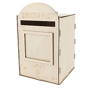 Yoidesu Wooden Wedding Mailbox Post Box, Vintage, Multipurpose Box for Weddings, Parties, Anniversaries, Graduations and Baby Showers,33.1 x 20.3 x 20.3cm (JM01617)