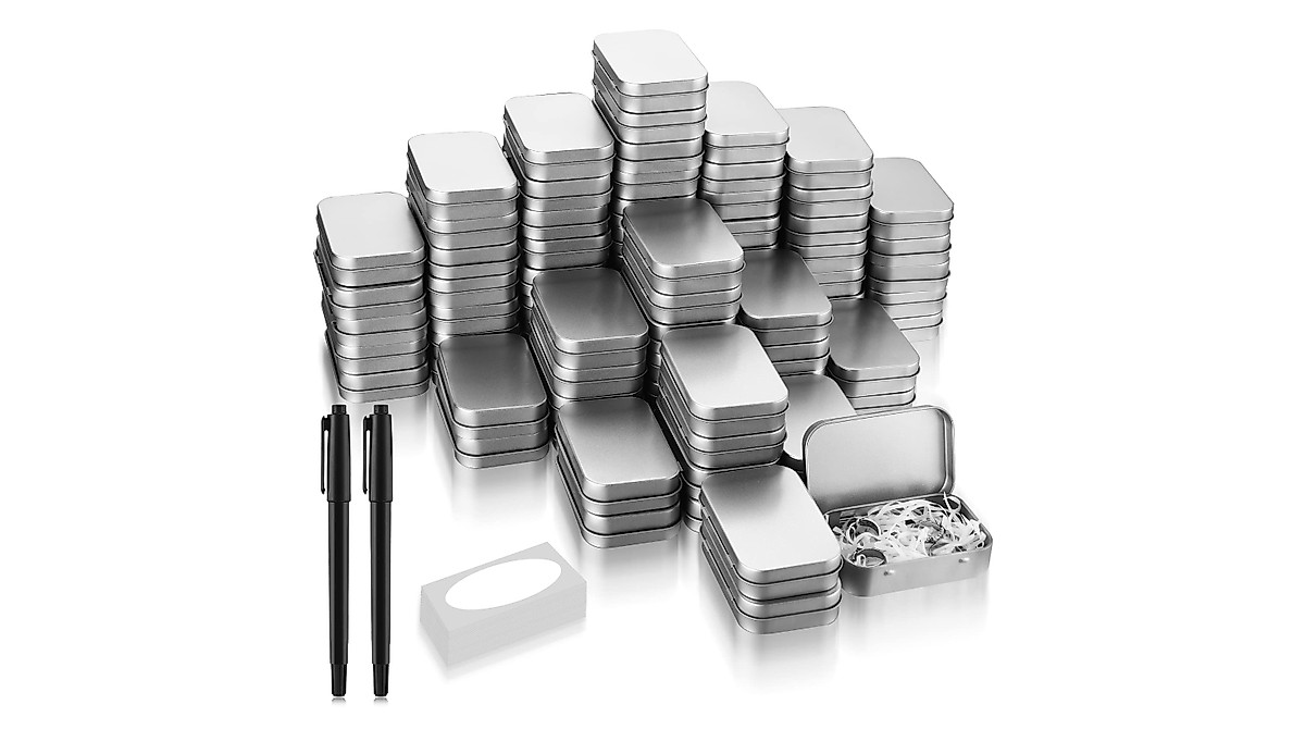 Meekoo 162 Pcs Metal Tins for Organizing & Storage