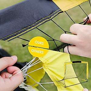 HITIK Soccer Goals, Set of 2- Size 6'x4'FT Portable Foldable Soccer Nets with Carry Bag for Games and Training for Backyard for Kids and Teens（Yellow）