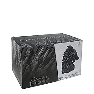 Department 56 Game of Thrones House Stark Direwolf Sigil Bookholders Bookends, 6.02 Inch, Black