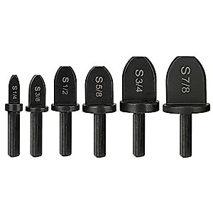 SeonFook 6pcs HVAC Tools Swaging Tool Drill Bit Set Flaring Tool Drill Bits Portable Air Conditioner Copper Pipe Tube Expander Repairing Set with 7/8'', 3/4'', 5/8'', 1/2'', 3/8'', 1/4'' Bits