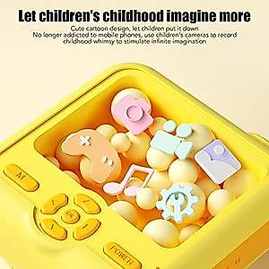 Kids Camera, 32GB Memory Card Kid Camera Digital Cute Cartoon Yellow Tiger 600mAh Battery Multi Function 20 Million PX for Outdoor for Christmas for Home