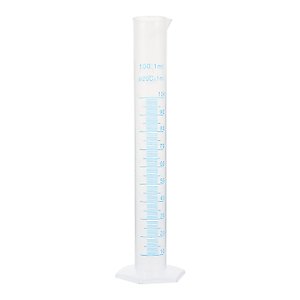 Baluue 100ml Plastic Graduated Cylinder, Transparent Measuring Cylinder with Precisely Blue Tick Marks Scientific Measuring Cylinder with Extra Stable Base for Laboratory Science Projects