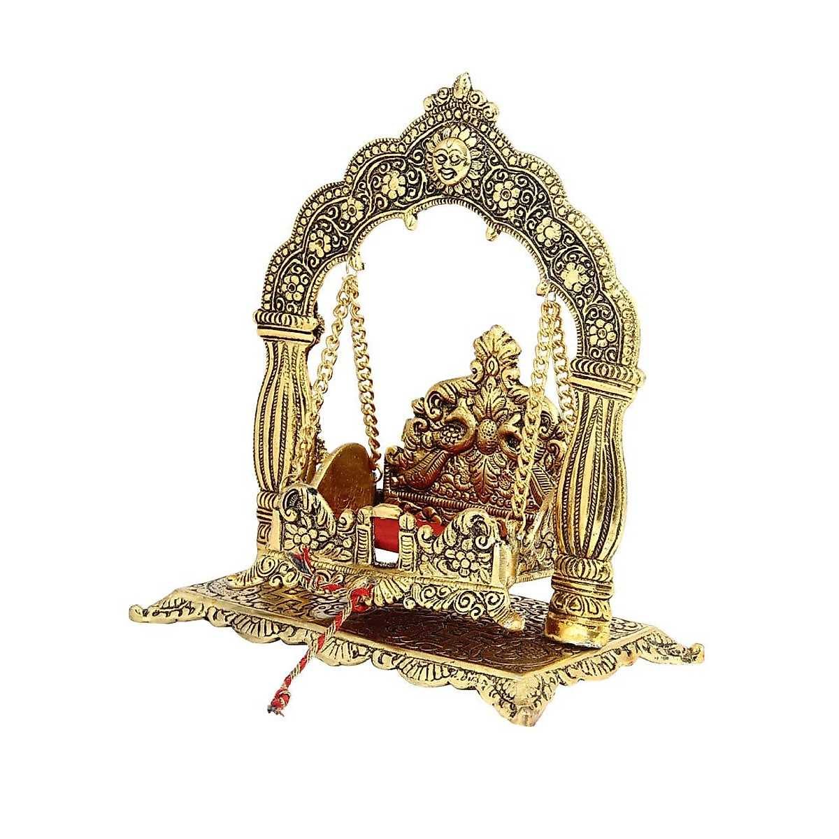 Handicrafts Paradise Handicrafted Pooja Jhula | Swing | Palana | Nand Gopal Palana in Metal - 8.25 x 4.75 x 9.75 inches