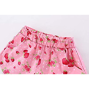 Mud Kingdom Watermelon Toddler Girl Outfits Backless 5T Fruit Pattern Pink