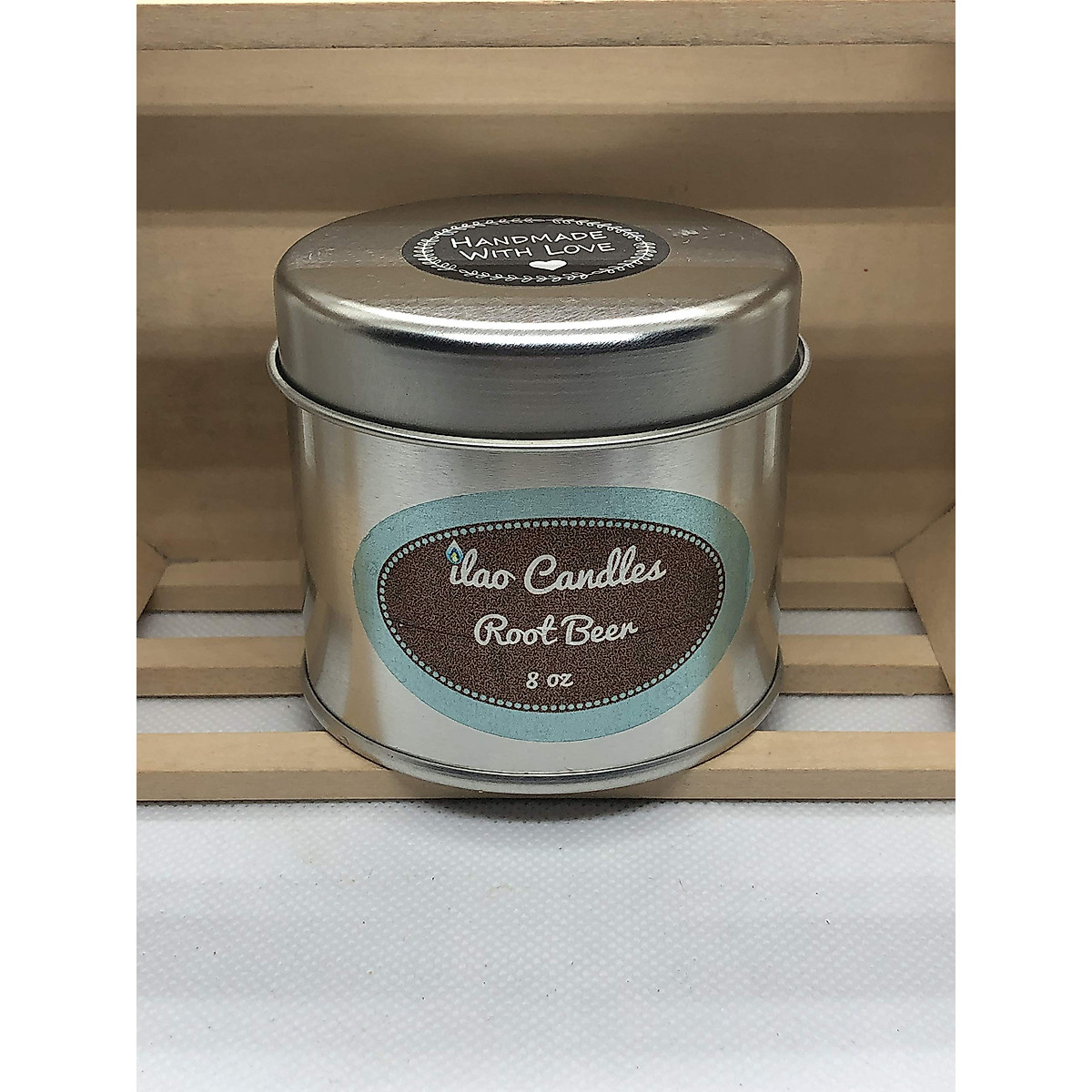 Root Beer 8 oz Tin Jar Pure Soy Wax Candle Hand Poured in the USA