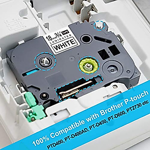 HOCALORT Label Tape Compatible with Brother Ptouch Label Maker Refills Tze241, Tz Tape 18mm Black on White Replacement for Brother P Touch Labeler Tape Use for Brother PT-D400AD PT-D600, 3-Pack