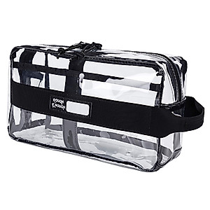Rough Enough Clear Toiletry Bag Travel Makeup Cosmetic Bags Organizer Case for Toiletries with Zipper Pockets and Handle