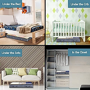 BRANDEGY Under Bed Storage Containers , 6 Pack Storage Bags – Sturdy Fabric, Clear Window and 4 Reinforced Handles – Underbed Storage Containers For Organizing Clothes, Bedding, Toys, Comforter, Towels And Pillows(Grey)