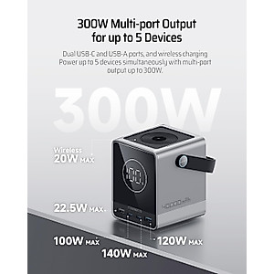 CUKTECH 30 Power Bank, 40,000mAh Power Station, 140W Laptop Power Bank, 144Wh Outdoor Generator, Multi-Port for 5 Devices, Fast & Wireless Charging, Portable Handle for Travel, Camping, Business Trip