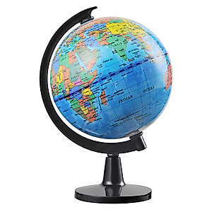 Educational World Globe for Kids Learning, 4.5-inch World Globe for Children with Stand for Students Learning Geography, Spinning World Globe Map Decorative Kids Room Classroom, Desk, Office or Home