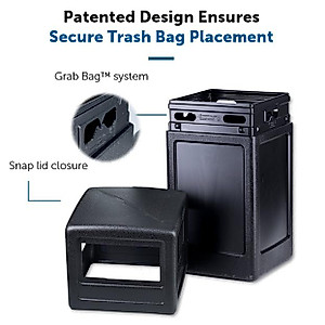 Commercial Zone-73290199 PolyTec 42 Gallon Square Waste Container with Dome Lid Color: Black