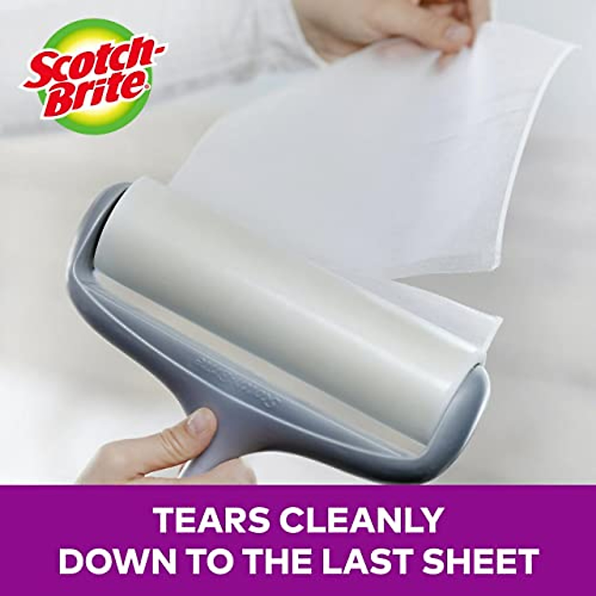 Scotch-Brite Pet Extra Sticky Large Surface Roller, Designed for Pet Hair, 60 Sheets