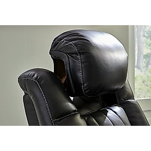 Signature Design by Ashley Caveman Den Power Reclining Loveseat with Console Love Seats, 75" W x 42" D x 42" H, Black