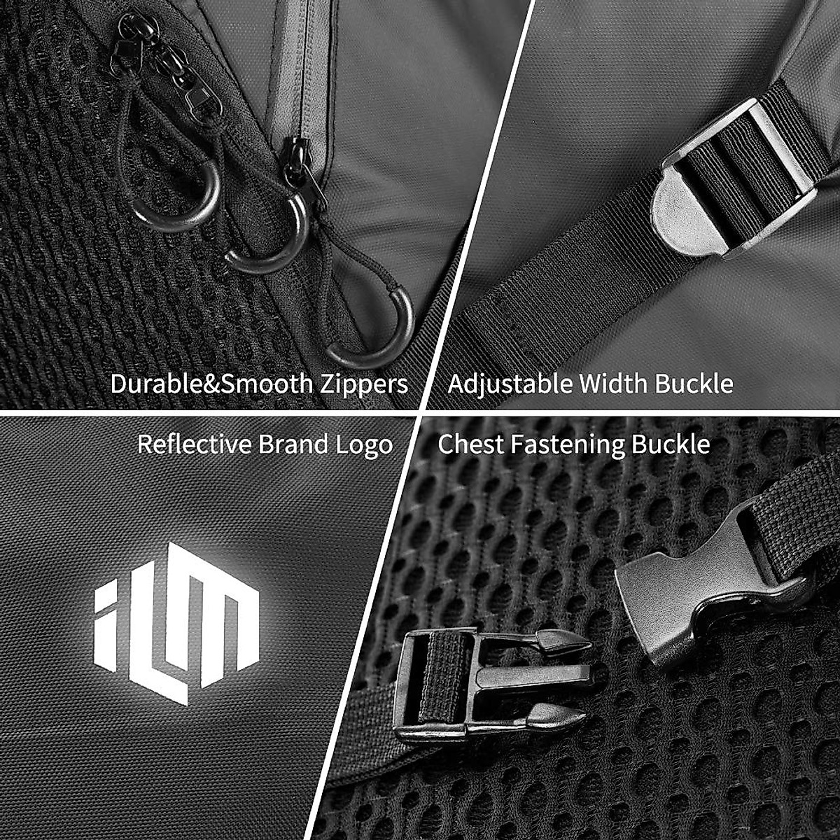 ILM Motorcycle Helmet Backpack Large Capacity Waterproof Lightweight Storage Bag with Reflective Stripe Model MB01