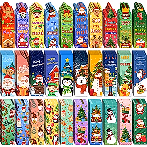 150Pieces Christmas Bookmarks Party Favor 30 Designs, Double Sided Christmas Holiday Bookmarks Christmas Character Bookmarks Santa Snowman Reindeer Christmas Tree for Students Christmas Favors