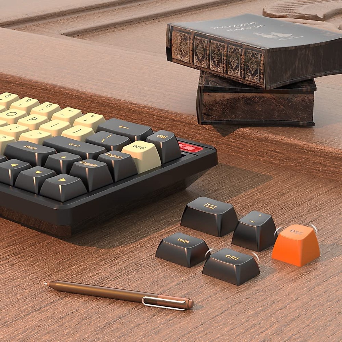 NACODEX 65% Bluetooth Mechanical Keyboard Hot Swappable Box Brown Switch, PBT SA Spherical Keycaps, Music Rhythm Customizable RGB, 2.4G/Type-C Mini Keyboard for PC Mac Window (Brown Switch)