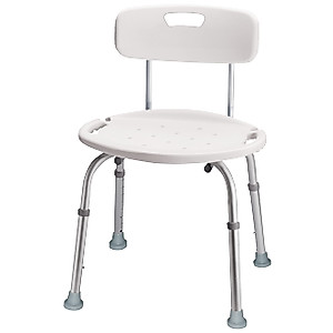 Carex Shower Chair With Back, Bath Chair and Shower Seat For Elderly, Handicap, and Disabled, 350lbs, Easy Assembly