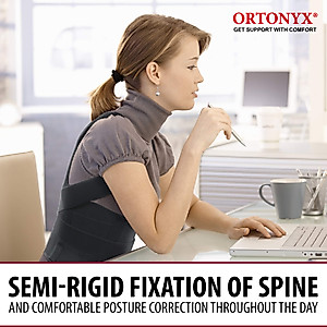 ORTONYX Comfort Posture Corrector Clavicle and Shoulder Support Back Brace, Fully Adjustable for Men and Women/656A-Medium