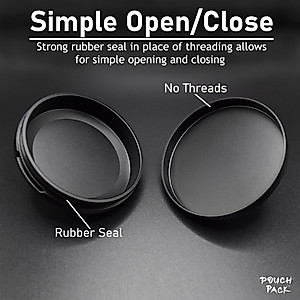 Pouch Pack - Metal Container for Zyn | Zyn Metal Can | Zyn Holder | Zyn Can | Aluminum Zyn Container | Snus Can | Zyn Tin | Zyn Case | Gift for Him | Caffeine Pouches | Black - (Single Compartment)