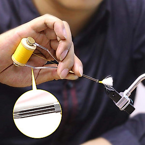 YZD Fly Tying Bobbins Tools 2 Pack Super Smooth Bobbins with Bobbin Threader Fly Tying Tool Fly Fishing Tying Flies Lure Making Accessories (2 Gold Bobbins Set)…