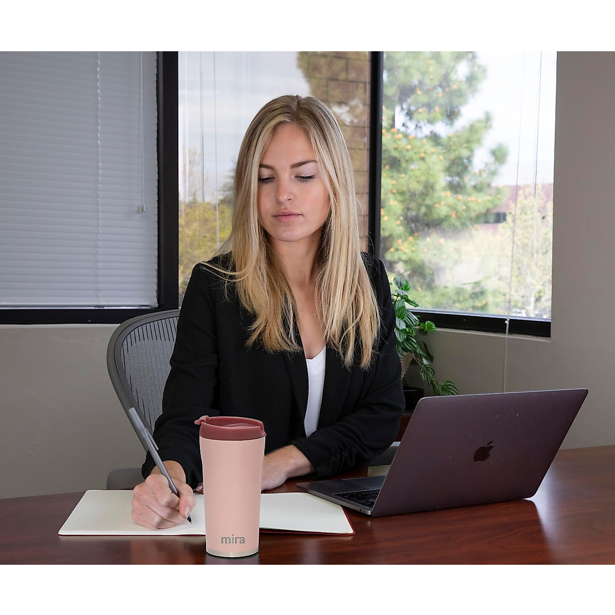 MIRA 12 oz Coffee Travel Mug - Stainless Steel Insulated Tumbler with Leak-Proof Lid - Hot & Cold Cup - Punch