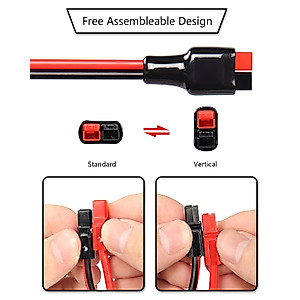 CERRXIAN 3.2FT 12AWG XT90 Female to Solar Panel Connector 30A Power Pole Port Extension Cable for Electric Bike, Solar Panel to Portable Generator(XT90-F)