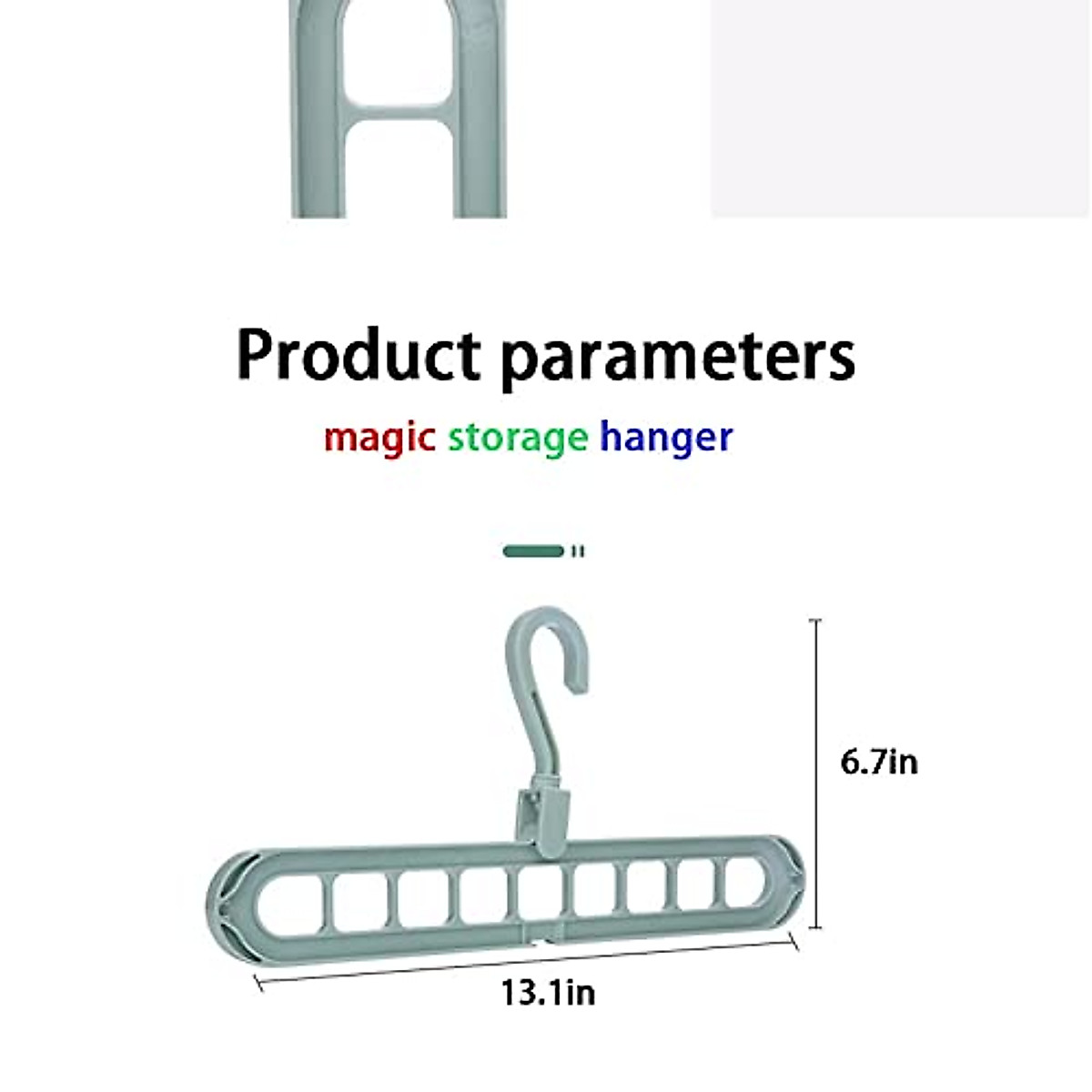 8pcs Magic Hanger Connector Multi-Functional Horizontal and Vertical Hanging Clothes 9 Jack 360 Degree Rotation New Space-Saving Hanger Stacking Easy Storage of Heavy Clothing