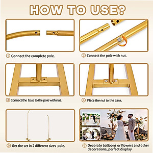 Balloon Arch Stand, Metal Balloon Arch Backdrop Stand Set of 2 Wedding Arch Stand Flower Arch Floral Arch Wedding Arches for Ceremony Wedding Birthday Anniversary Bridal Baby Shower Floral Stand