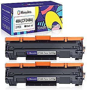 ManyJets 48A CF248A Compatible Toner Cartridge Replacement for HP 48A CF248A Work with HP M15w M29w M28w M15a M31w M16a M16w M28a M29a M30w Printer (Black,2-Pack)