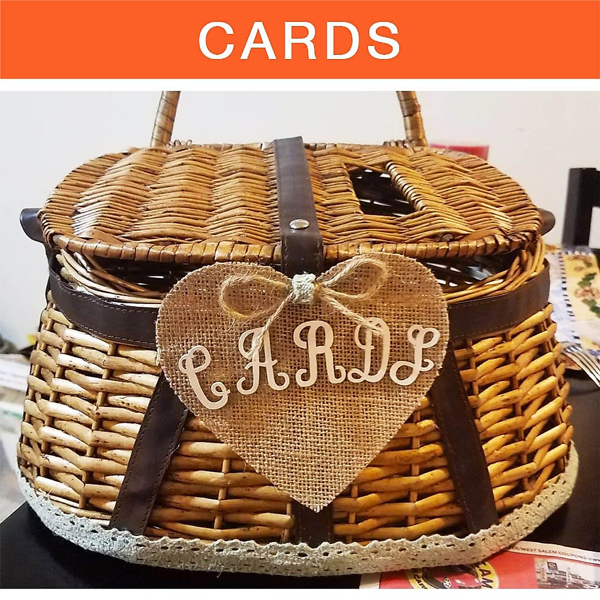 ThxToms (15 Pcs) Heart-Shape Burlap Banner, DIY Custom Banners, Party Decor for Birthday, Wedding, Baby Shower and Graduation, 14.6ft