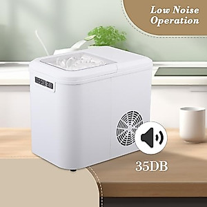 Athena Collection Ice Makers Countertop with Self-Cleaning, 26Lbs Per Day, 9 Blocks in 10 mins, Clear Ice Machine Portable Ice Maker for Kitchen Party RV w/2 Sizes Bullet Ice, Scoop, Basket, White