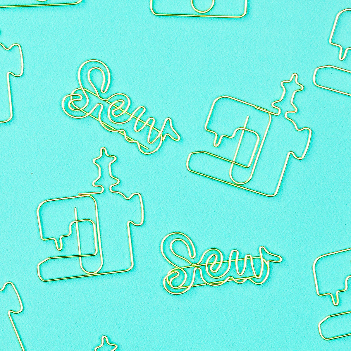 Cute Paperclips for Sewing Lovers, Stocking Stuffer for Quilters, Gold sew and Sewing Machine paperclips, Gifts for Sewing Enthusiasts