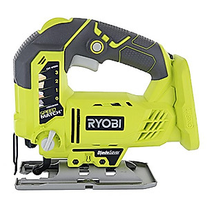Ryobi One+ P523 18V Lithium Ion Cordless Orbital T Shank 3,000 SPM Jigsaw (Battery Not Included, Power Tool and T Shank Wood Cutting Blade Only)