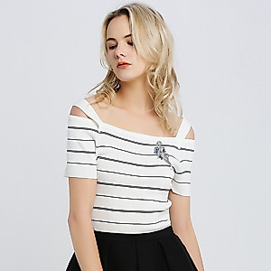 Merdia Created Crystal Brooch Fancy Vintage Style Flower Brooch Pin for Women,ladies with Blue/Purple Created Crystal | Vintage Fashion | Brooches and Pins for Women | Ladies Jewelry | Blue